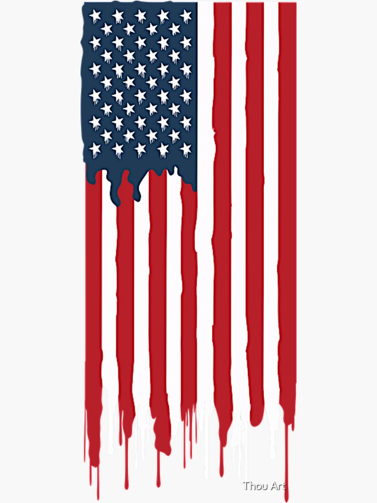 "American Flag Drip" Sticker for Sale by dylanstroud | Redbubble