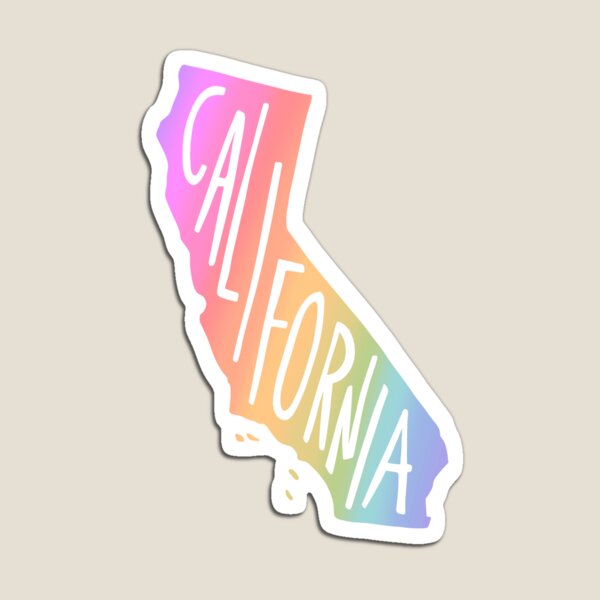 "California State USA Outline Map (Rainbow)" Magnet by acatalepsys ...