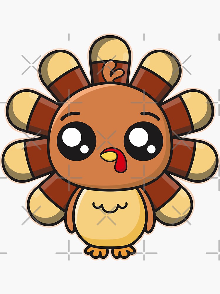 "Little Turkey, Cute Turkey" Sticker by iladyclothing | Redbubble