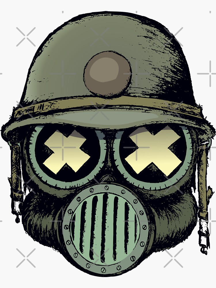 "War Skull v2" Sticker by mangulica | Redbubble