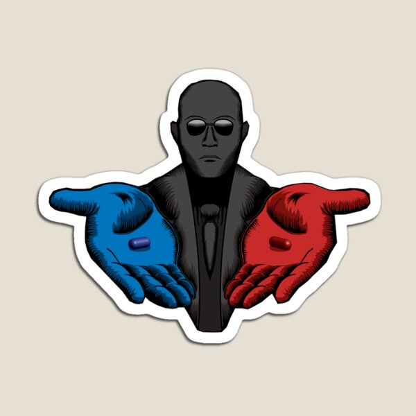 "Morpheus Matrix Red Pill Blue Pill" Magnet by PEDVKN | Redbubble