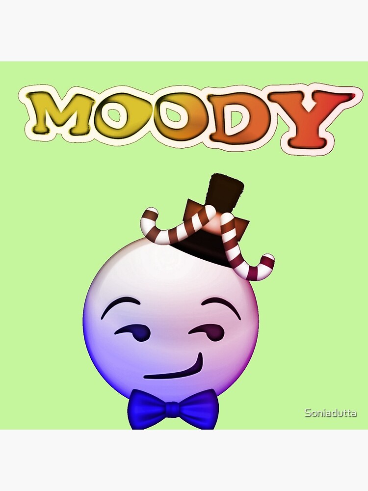 Impression photo « Impression d'emoji de dessin animé maussade mignon ...