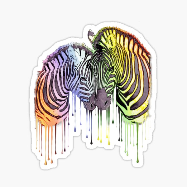 "Colorful watercolor zebra, dripping rainbow paint, color, zebra print ...