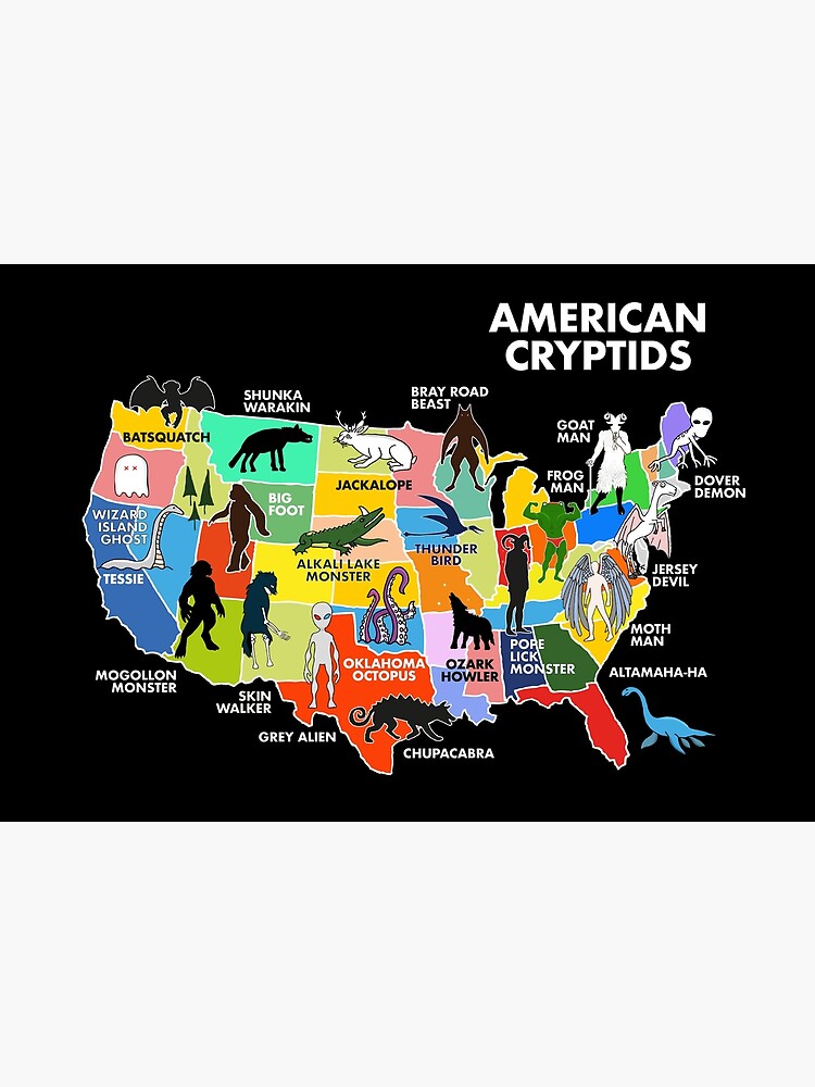 "Map Of Cryptids In The US" Jigsaw Puzzle for Sale by whitepaperbag ...