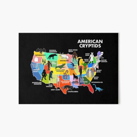 "Map Of Cryptids In The US" Art Board Print for Sale by whitepaperbag ...