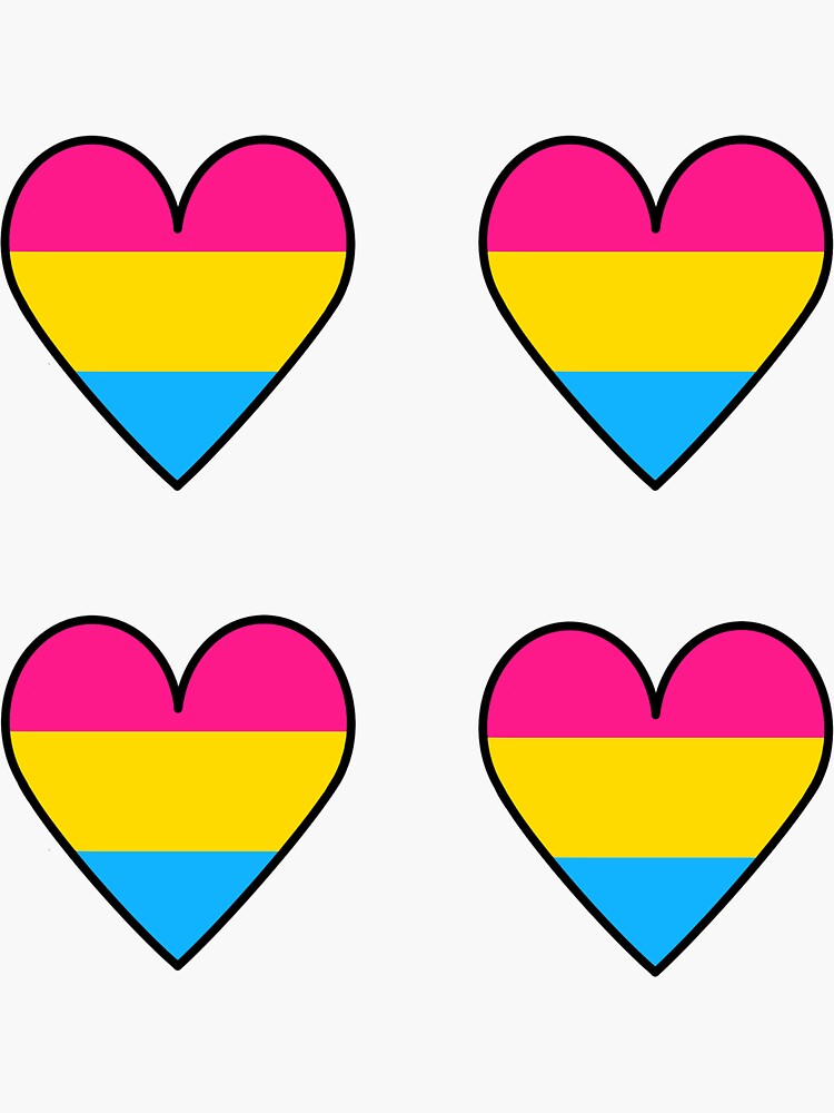 "PANSEXUAL PRIDE FLAG HEARTS" Sticker by basiastachurska | Redbubble