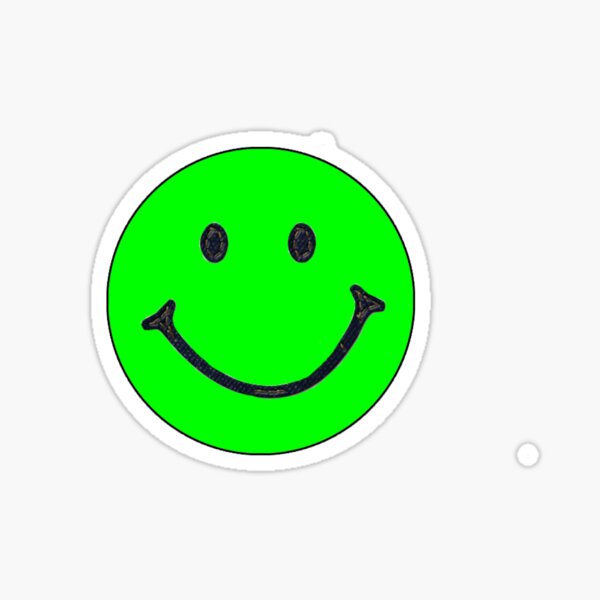 "Green smiley face" Sticker by DearAva | Redbubble