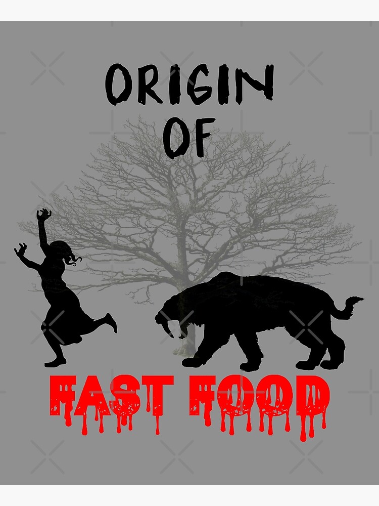 "Origin Of Fast Food | Saber Tooth Tiger Chasing A Human Past A Tree ...