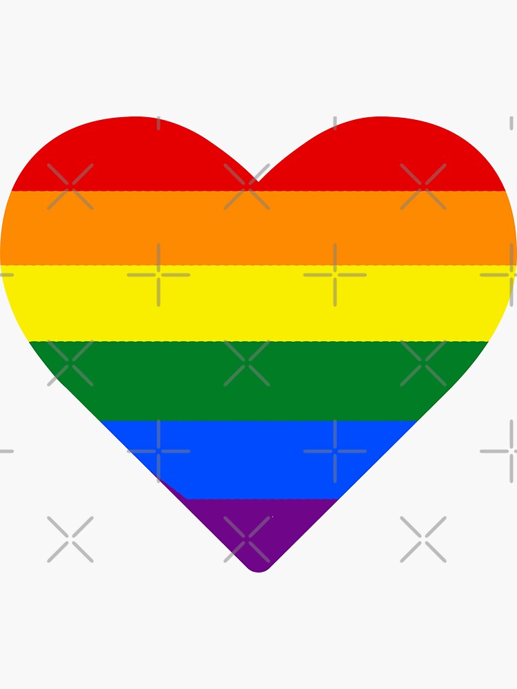 "Gay Pride/ LGBT flag LGBTQIA+ heart design" Sticker for Sale by Emilys ...