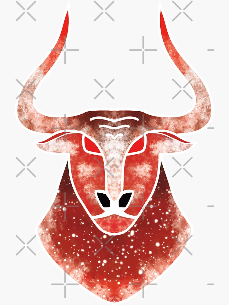 "Fantasy red taurus" Sticker for Sale by EvalorArtworks | Redbubble