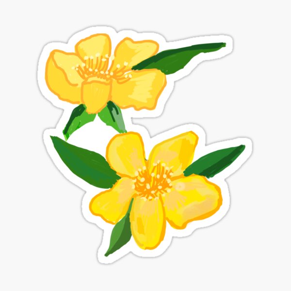 "Yellow Flowers" Sticker for Sale by KatharineArt | Redbubble