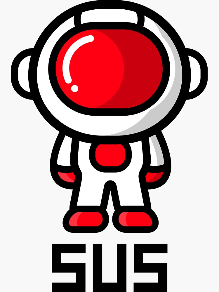 "SUS!" Sticker for Sale by NandWDesign | Redbubble