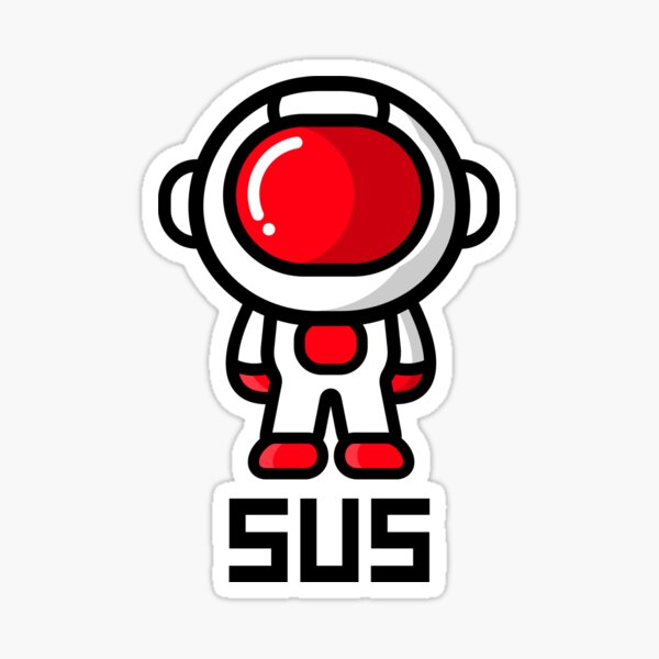 "SUS!" Sticker for Sale by NandWDesign | Redbubble
