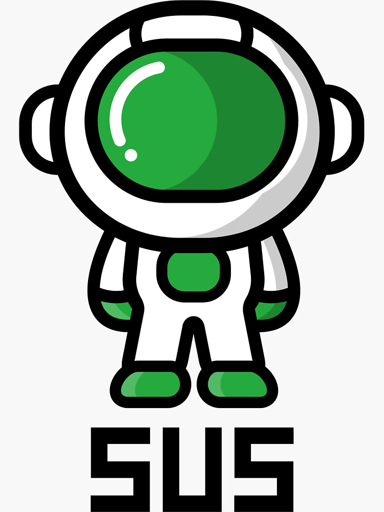"SUS!" Sticker for Sale by NandWDesign | Redbubble
