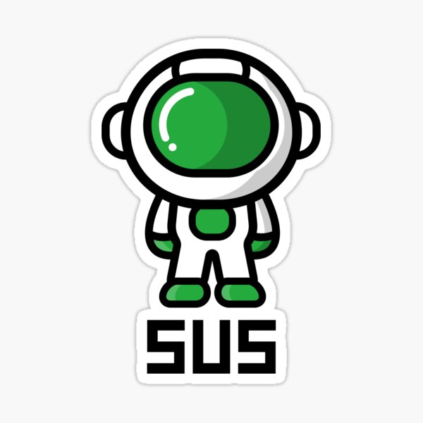 "SUS!" Sticker for Sale by NandWDesign | Redbubble