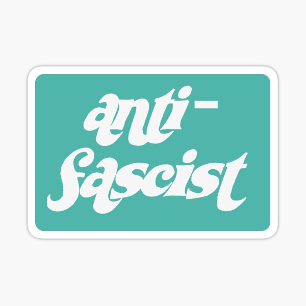 "anti-fascist (70s font, white text)" Sticker for Sale by quinnhopp ...