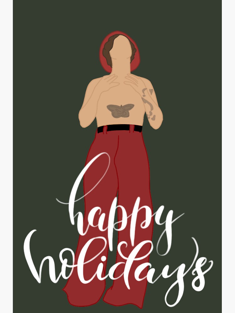 "happy holidays harry styles" Sticker for Sale by dabi-lee | Redbubble