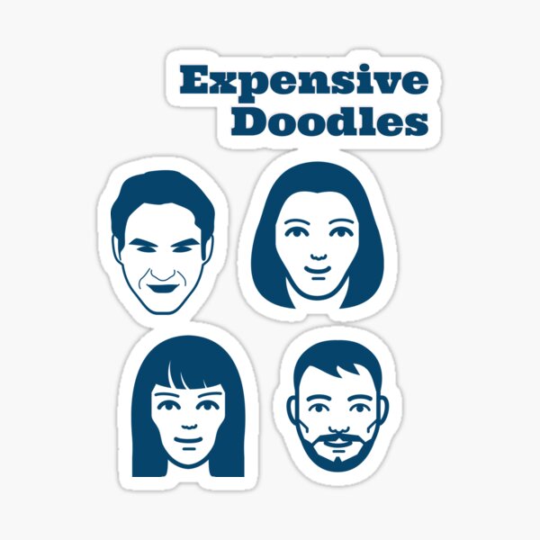 "Expensive doodles" Sticker by UniqueArtShop | Redbubble