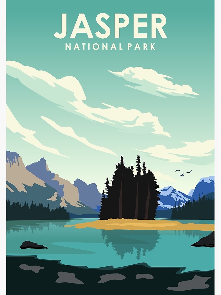 "Jasper National Park Vintage Travel Art" Poster for Sale by ...