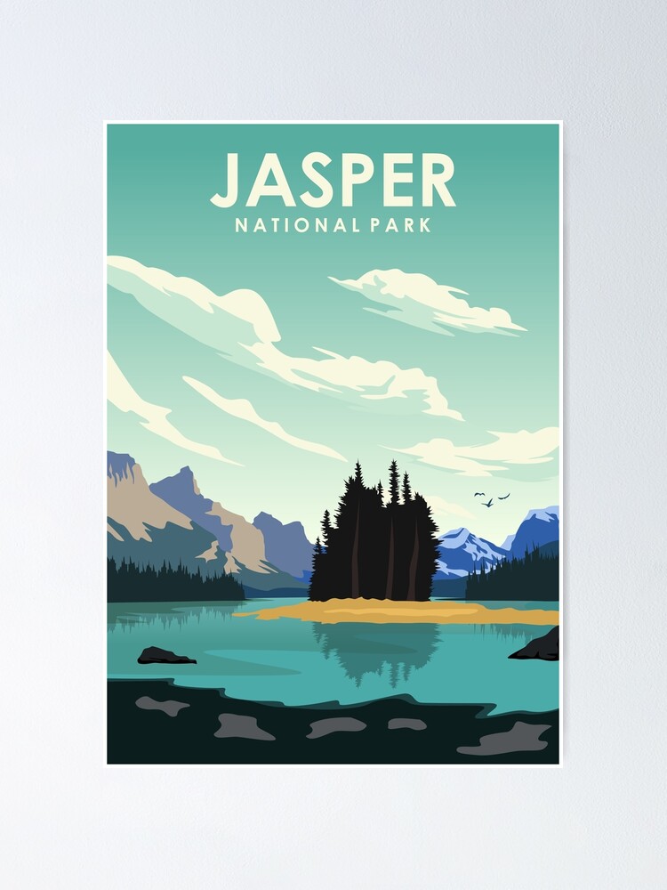"Jasper National Park Vintage Travel Art" Poster for Sale by ...