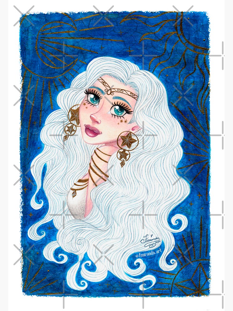 "Moon Lady" Sticker for Sale by fmirandaart | Redbubble