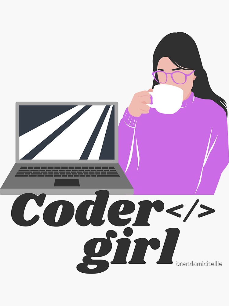 "Coder Girl " Sticker for Sale by brendamichellle | Redbubble