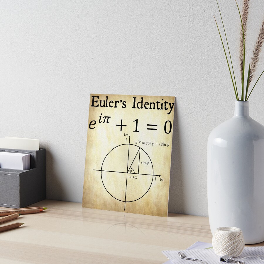 "Euler's Identity Vintage Math Design on Parchment Background" Art ...