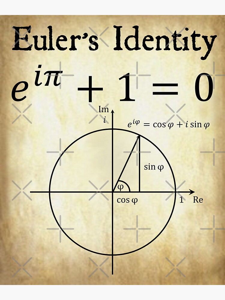 "Euler's Identity Vintage Math Design on Parchment Background" Sticker ...