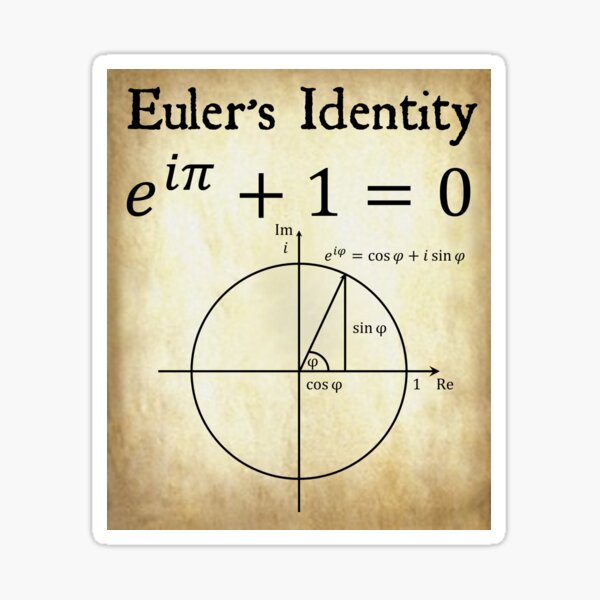 "Euler's Identity Vintage Math Design on Parchment Background" Sticker ...