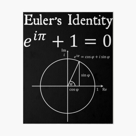 "Euler's Identity Vintage Math Design White on Black Background" Art ...