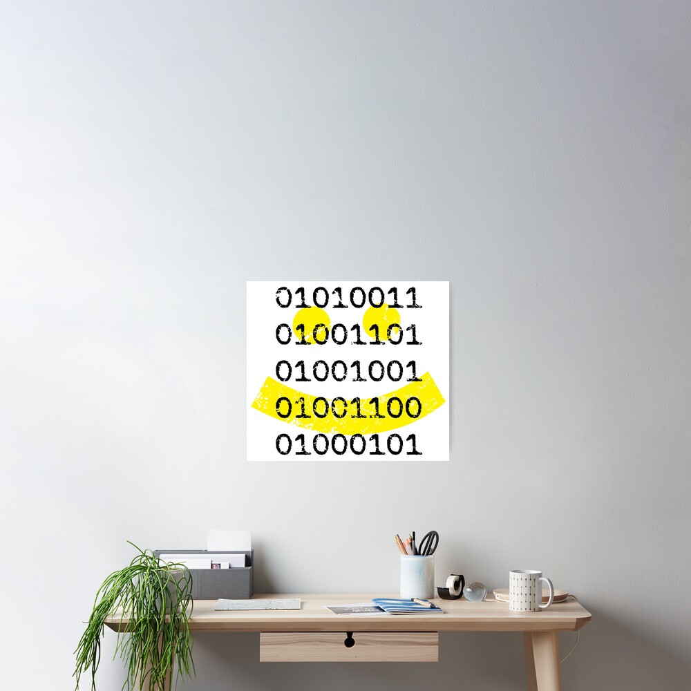 "BINARY CODE SMILE" Poster for Sale by ongadesign | Redbubble