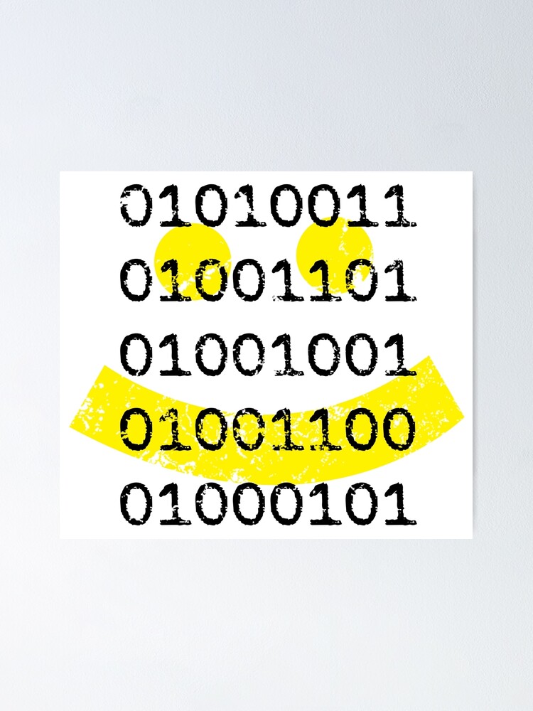 "BINARY CODE SMILE" Poster for Sale by ongadesign | Redbubble