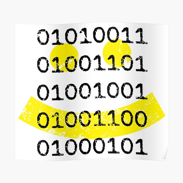 "BINARY CODE SMILE" Poster for Sale by ongadesign | Redbubble