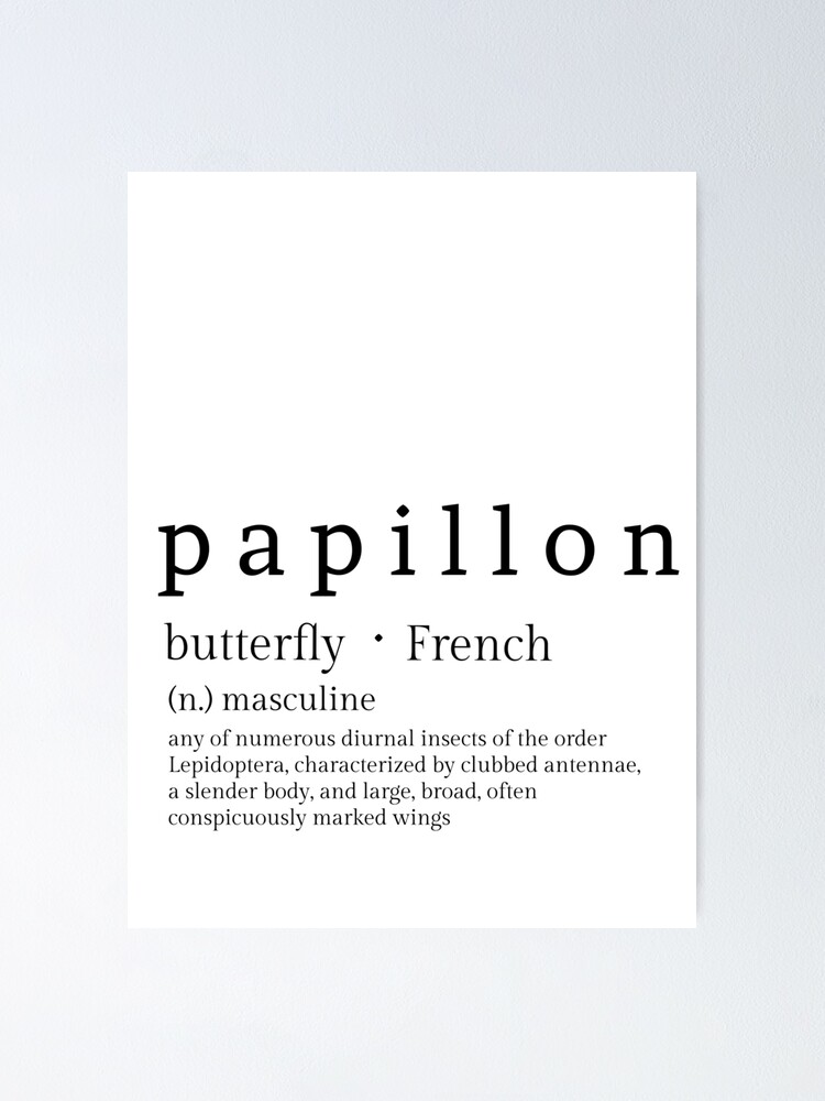 "papillon - butterfly - french word aesthetic " Poster by AHeyerDesigns ...
