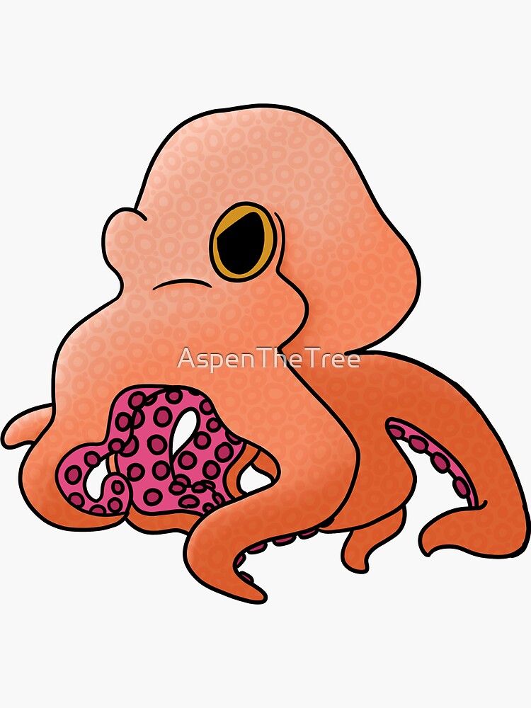 "Angey Octo Babey (Angry Octopus)" Sticker for Sale by AspenTheTree ...