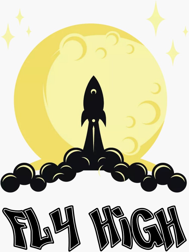 "fly high" Sticker by Bizarro23 | Redbubble