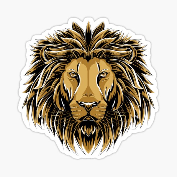 "Gold lion" Sticker by chou90 | Redbubble
