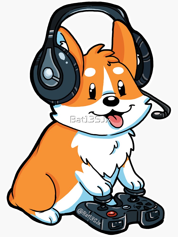 "Corgi Gamer" Sticker for Sale by Bat13SJx | Redbubble