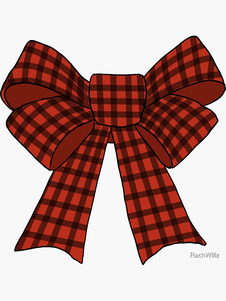 "Plaid Bow" Sticker for Sale by RachWillz | Redbubble