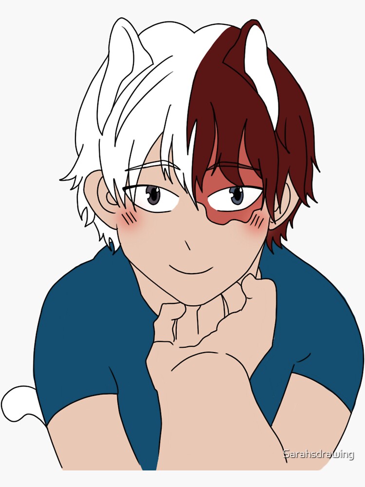 "Cat Todoroki" Sticker by Sarahsdrawing | Redbubble