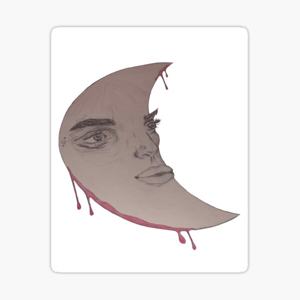 "Moon Face" Sticker for Sale by carolas7 | Redbubble