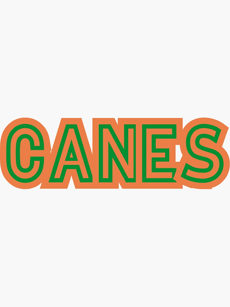 "University of Miami "Canes" sticker" Sticker for Sale by ...