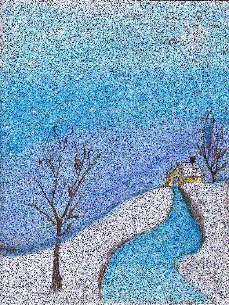 "silent winter night - kids hand drawing" Poster by coloursing | Redbubble