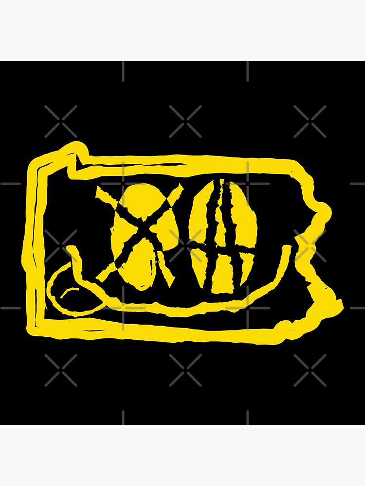 "PA Eyes Pennsylvania Grunge Smiling Face Black background" Sticker for ...