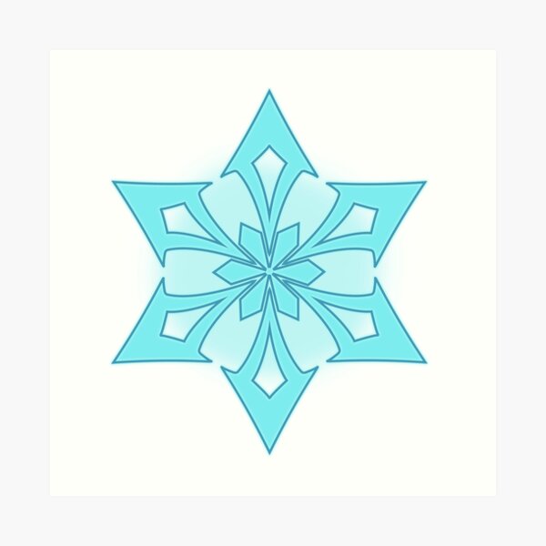 "Genshin Impact - Cryo Element Vision Symbol" Art Print by ...