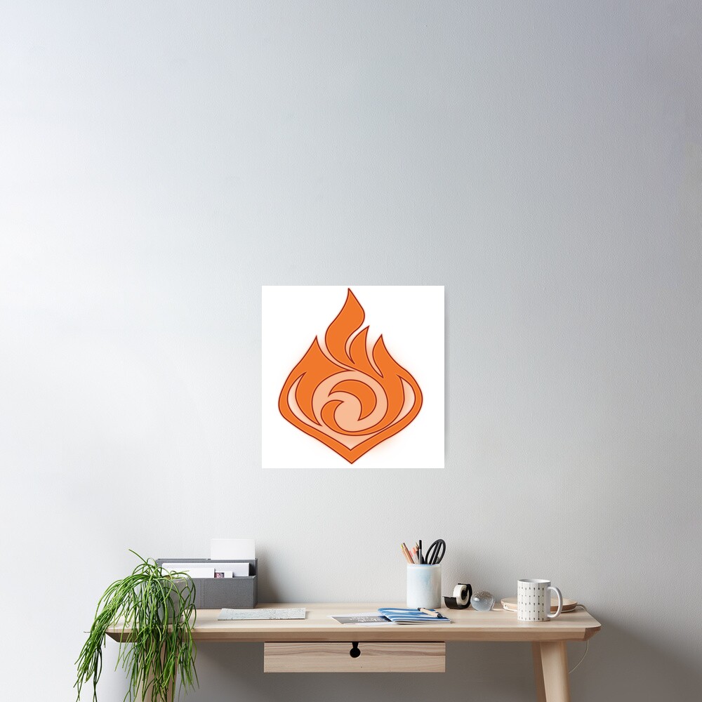 "Genshin Impact - Pyro Element Vision Symbol" Poster for Sale by ...