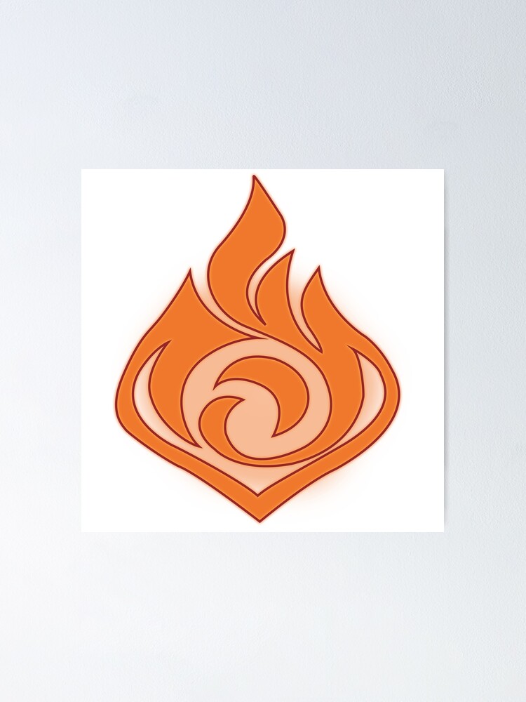 "Genshin Impact - Pyro Element Vision Symbol" Poster von astrocomposer ...