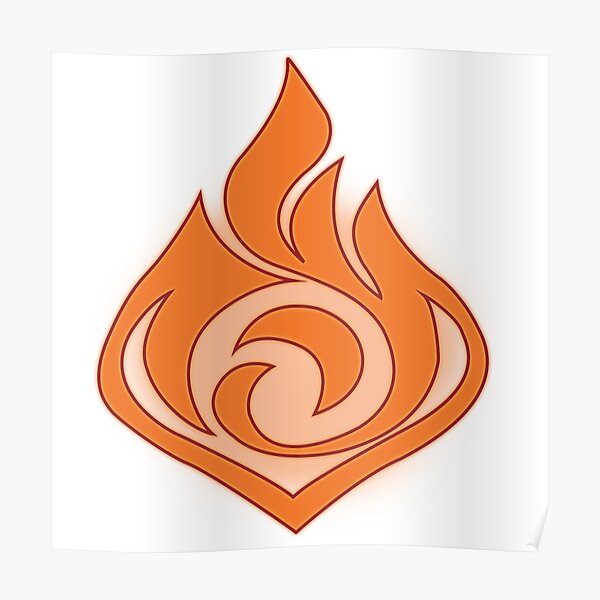 "Genshin Impact - Pyro Element Vision Symbol" Poster for Sale by ...