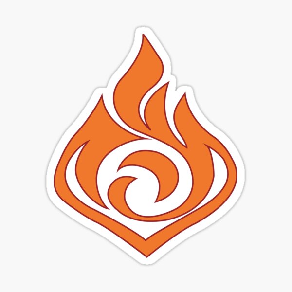 "Genshin Impact - Pyro Element Vision Symbol" Sticker for Sale by ...