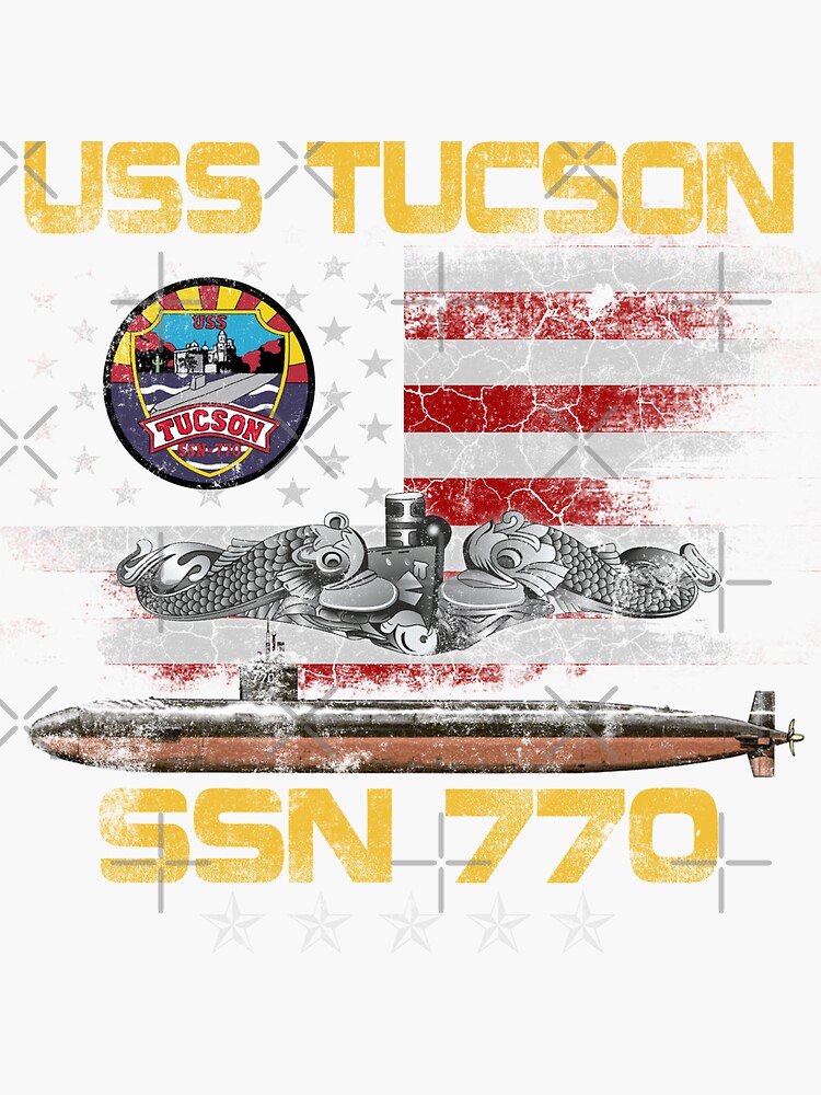 "USS Tucson SSN 770 Attack Submarine Badge Vintage" Sticker for Sale by ...